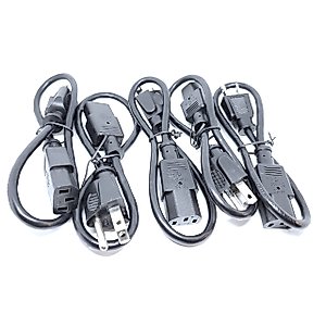 Pc Accessories - Connectors Pro 5-Pack 18" Universal Power Cord 1.5 ft, IEC320 C13 to NEMA 5-15P 18 Inches Cable, CSA UL RoHS