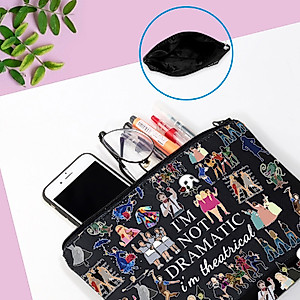 GJTIM Broadway Musical Gift Makeup Bag Theatre Bag I'm Not Dramatic I'm Theatrical Musical Theatre Gift West End Broadway Zipper Pouch (I’m Theatrical Black)