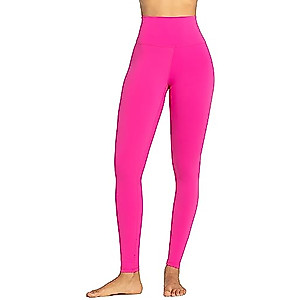Sunzel Workout Leggings for Women, Squat Proof High Waisted Yoga Pants 4 Way Stretch, Buttery Soft, Hot Pink, Small