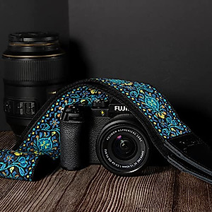 Dulphee Camera Strap, Jacquard Weave 2" Shoulder Neck Straps for All DSLR Cameras Men Women Photographers