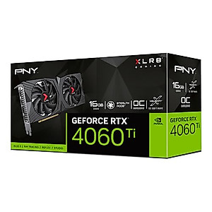 PNY GeForce RTX™ 4060 Ti 16GB XLR8 Gaming Verto™ OC Dual Fan Graphics Card DLSS 3 (128-bit, PCIe 4.0, GDDR6, HDMI/DisplayPort, Supports 4k, 2 Slot)