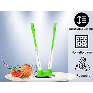 Staont Adjustable Baggy Rack, No-hands Food Storage Holders For Food Prep Bag, plastic Freezer Bag, Clip-Ideal Kitchen Gadget (Green, 2pcs)