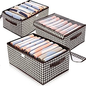 uapryti Drawer Organizers for Clothing - Foldable Closet Organizers and Storage,Washable Wardrobe Clothes Organizer(3PCS,6 Grids+7 Grids+9 Grids)