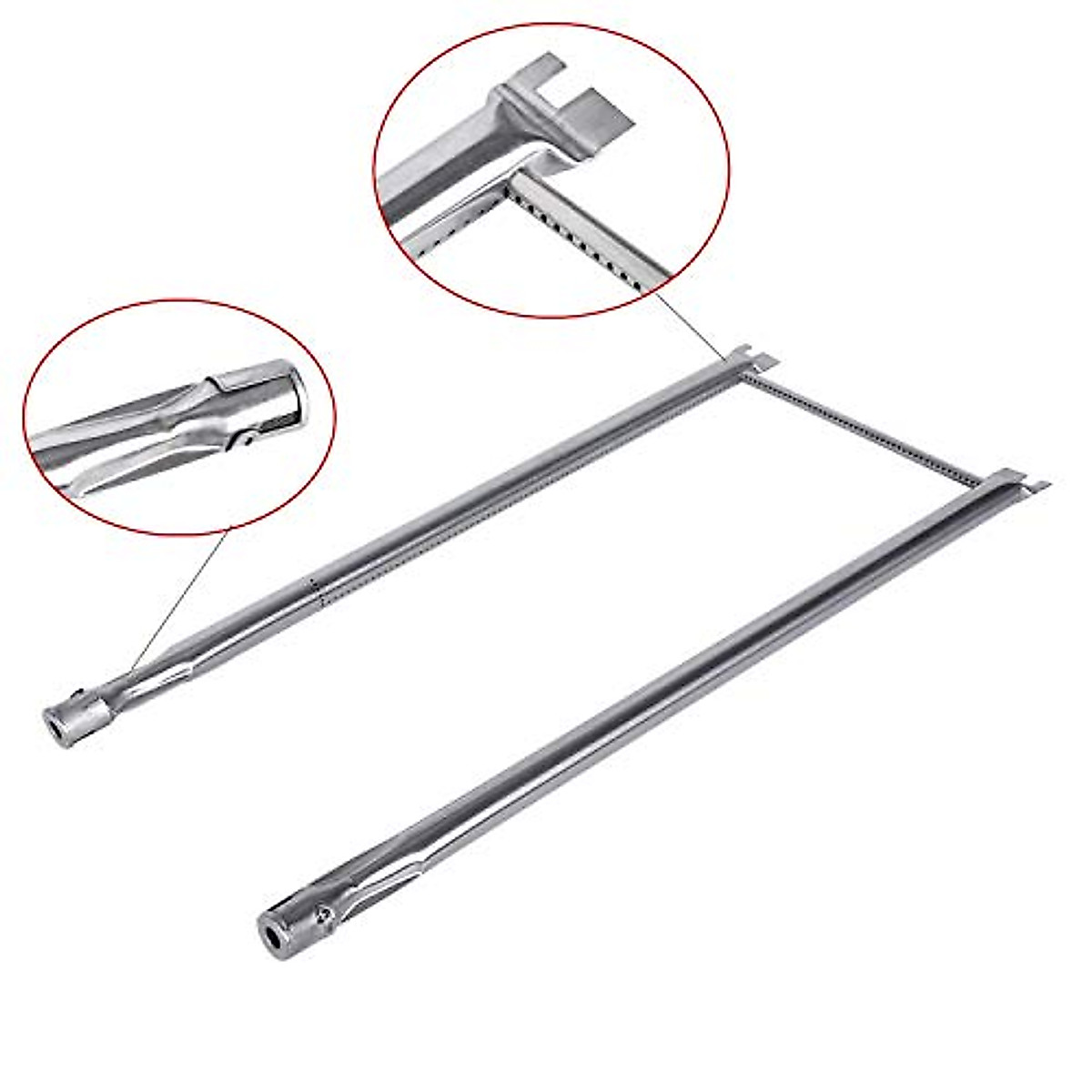 GasSaf 21.5 inch Flavorizer Bar and 27 inch Burner Tube Set Replacement for Weber Spirit E-210, S-200, S-210, E-210NG, Genesis Silver A, Spirit 500, Parts Kit Replace for Weber 7534 &7507