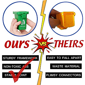 Nunkitoy Trash Can Toy,Garbage Truck's Trash Cans, Mini Curbside Vehicle Garbage Bin Trashcan Great for Kids Toddlers (2 Inches)