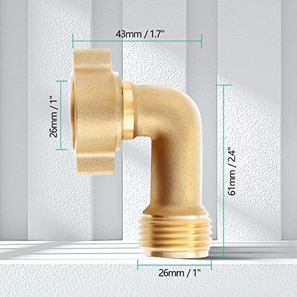 Litorange Garden Hose Elbow Connector 90 Degree Brass Hose Elbow Fitting Quick Swivel Connect Adapter Thread Size 3/4" + 2 Pressure Washers