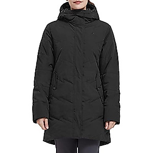 CAMEL CROWN Women's Winter Jacket Hooded Warm Quilted Insulated Puffer Jacket Long Cotton Parka Coat
