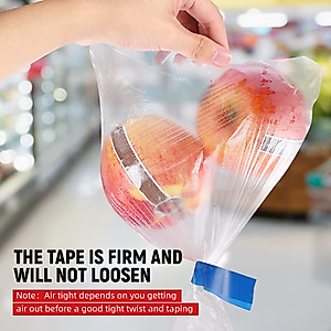 Kailund Steel Tape Bag Sealer with Bag Trimmer - Includes 6 Rolls of Tapes - Poly Bag Sealer Tape Machine, Bag Sealing Tape Dispenser for Fruit, Greens and Ground Meat Packaging