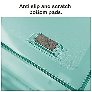 Acrimet Facility 3 Tier Letter Tray Side Load Plastic Desktop File Organizer (Clear Green Color)