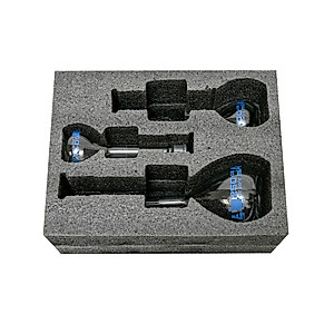 EISCO Premium Volumetric Flask Set - 50ml, 100ml & 250ml - Class A, ASTM E288 - Superior Durability & Chemical Resistance - Glass Penny Stoppers - Borosilicate 3.3 Glass