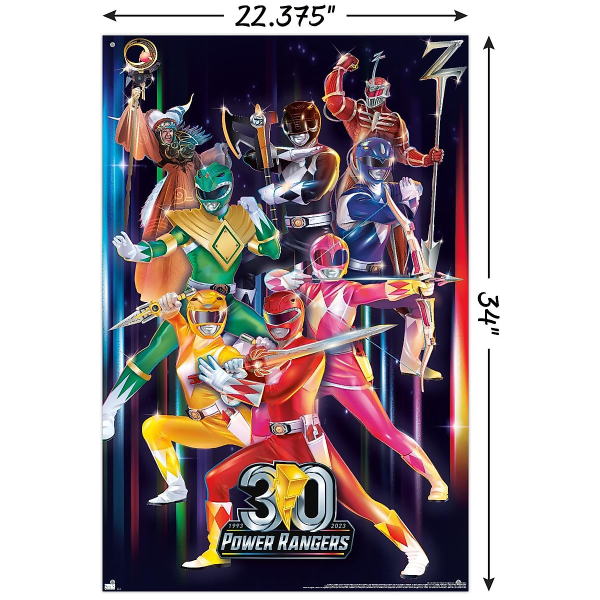 Power Rangers - 30th Group Wall Poster with Push Pins