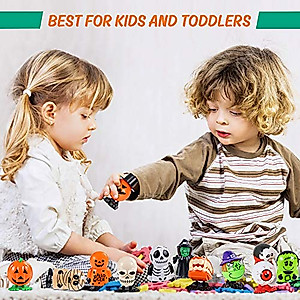 HIGHEVER Halloween Wind Up Toys for Kids - 12 Pack Small Party Favors for Toddler Assorted Pumpkin Teeth Mini Toy for Kid for Boys Girls Children Candy Bag Filler Prizes Birthday Reward