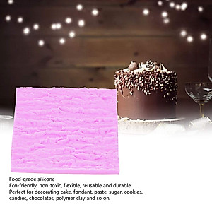 Tree Bark Texture Silicone Mould Cake Fondant Lace Mould Imprint Mat Decorating Supplies for Cakes Fudge Biscuits Candies Chocolate (7.2x6.0x0.4in Pink)(pink)