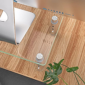 Hemudu Monitor Stand Riser, 3 Height Adjustable Laptop Stand Riser, Monitor Stand Riser 11.8"x 8.1" Stand for PC, Computer, Laptop Clear HD06T-001