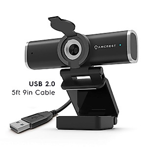 Amcrest 1080P Webcam with Microphone for Desktop, Web Cam Computer Camera, Streaming HD USB Web Camera for Laptop & PC with Privacy Cover, Wide Angle Lens, Superior Low Light (AWC195-B)