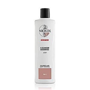 Nioxin System 3 Cleanser Shampoo, Color Treated Hair with Light Thinning, 16.9 Fl Oz