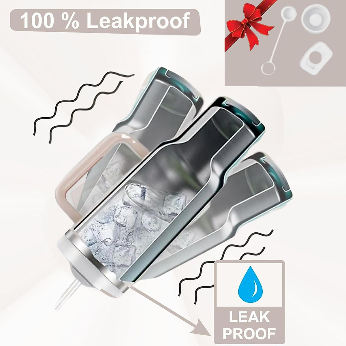 MEDA Tumbler with Lid & Straw 40oz | Leak Proof,Insulated, Reusable Travel Coffee Mug Stainless Steel | Includes Tumbler Accessories Straw Cover + Silicone Boot for Water,Iced Tea,Coffee (Rose, 40oz)