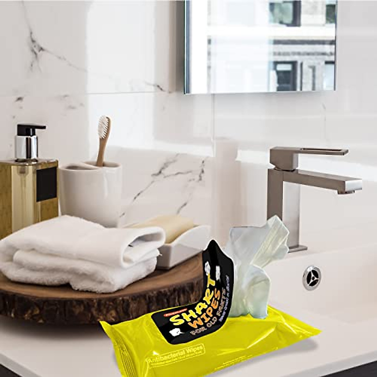 Shart Wipes for Old Farts - Over the Hill Gag Gifts for Mens Birthdays - Prank Gifts for Dads - Stocking Stuffers for Adults - Pocket Size Moist Towelettes, Disposable, 15 count