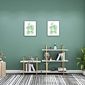 IOTXY 3-Tier Open Shelf Bookcase - Modern Freestanding Wooden Display Stand Unit with Metal Frame for Home and Office, Bookshelf, Gold White