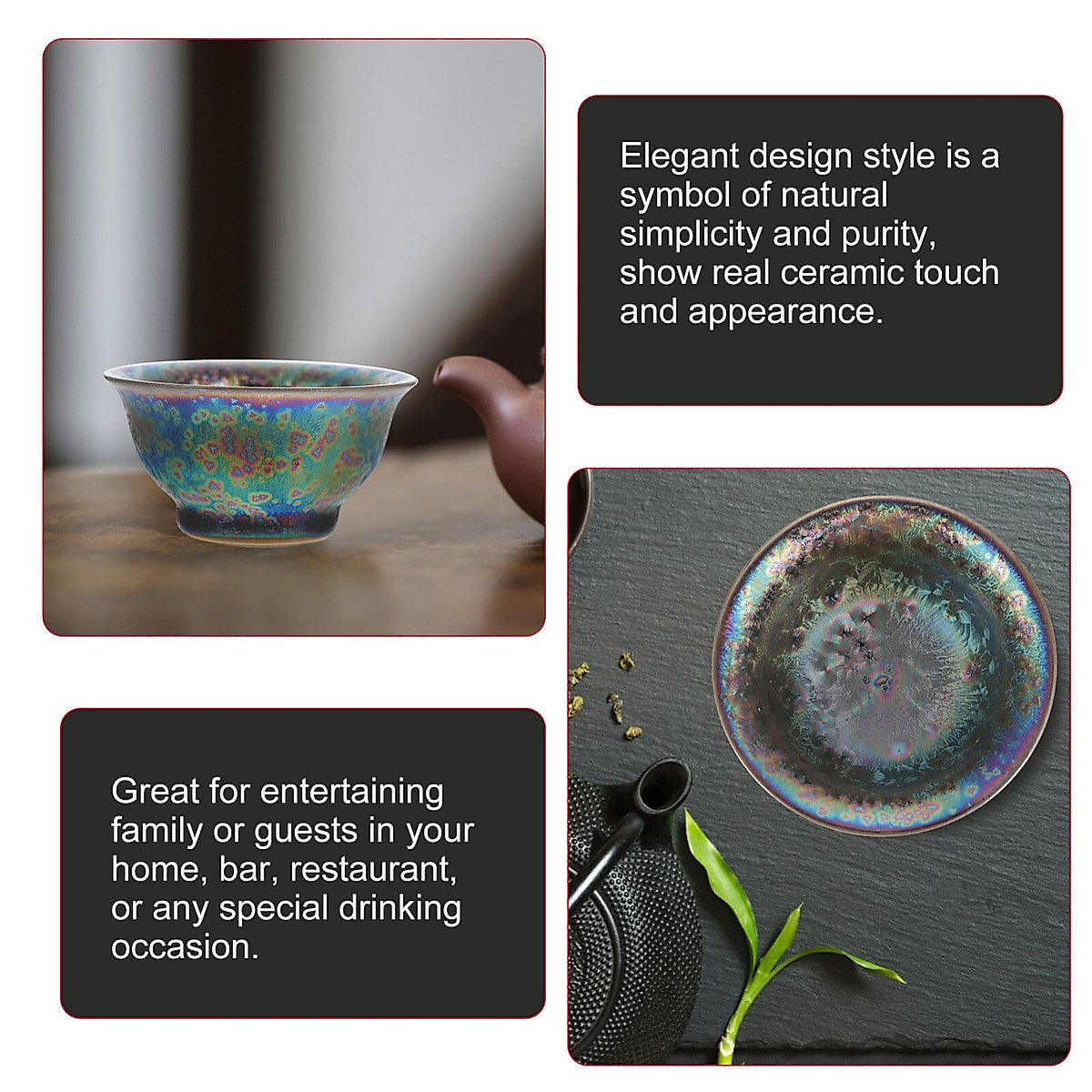 Veemoon Ceramic Tea Cup,Japanese Tea Cup,Handmade Ceramic Tea Cup with Natural Blue Pattern for Tea Enthusiasts, Ideal for Decoration (Mixed Color)