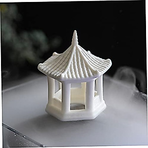 NOLITOY 3pcs Hexagonal Gazebo Ornaments Aquarium Decorations Zen Garden Decoration Fish Tank Mini Pagoda Miniature Pagoda Tabletop Accessories Mini Pavilion Ornament Ceramics Display White