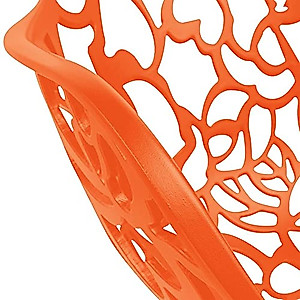 LeisureMod Devon Modern Aluminum Indoor-Outdoor Stackable Patio Dining Armchair, Orange