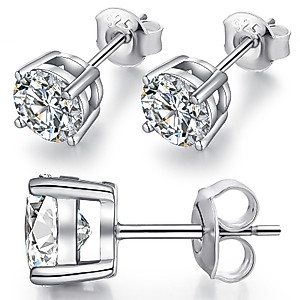 Earring Backs for Studs, Moconar 12PCS 925 Sterling Silver Earring Backs Replacements, Hypoallergenic Earring Backs Secure Ear Locking Pierced Earring Backs for Studs