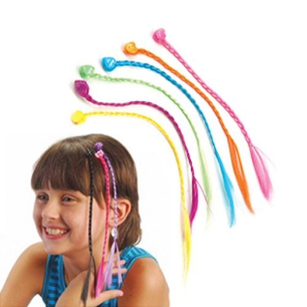 U.S. Toy Nylon Hair Braid Extensions Attachments - 12 Pieces
