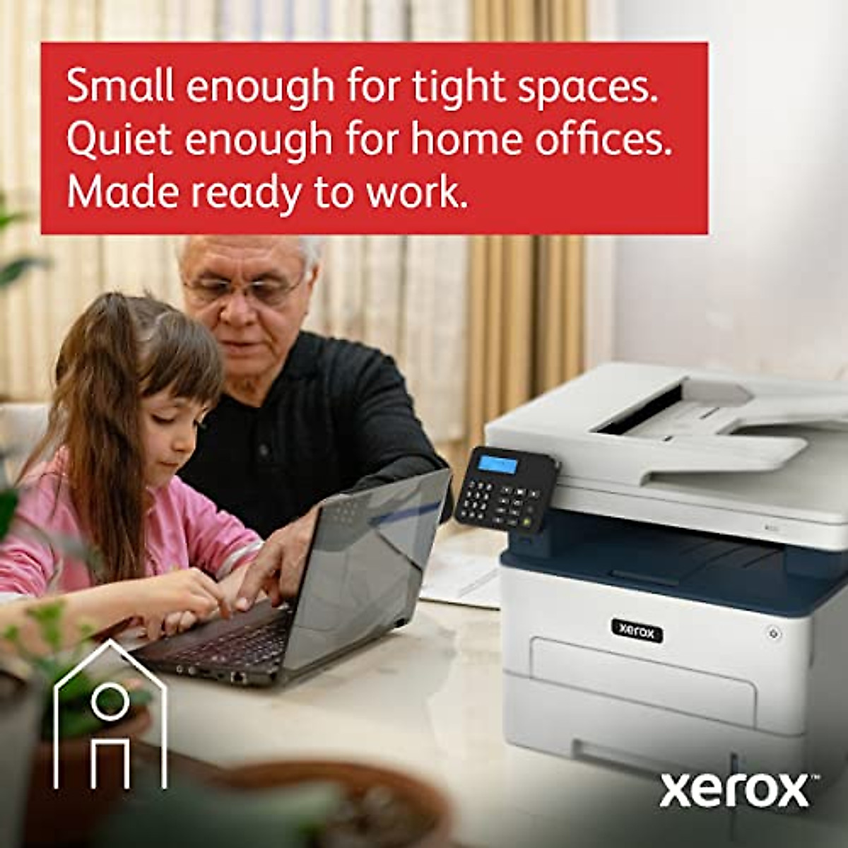 Xerox B225/DNI Multifunction Printer, Print/Scan/Copy, Black and White Laser, Wireless, All in One
