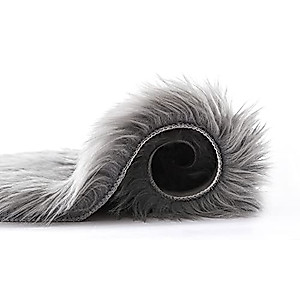 Rainlin Ultra Soft Fluffy Faux Fur Area Rugs for Bedroom Living Room Grey Fuzzy Washable Home Decor Carpets Luxury Plush Shag Rectangular Rugs,3x5 Feet