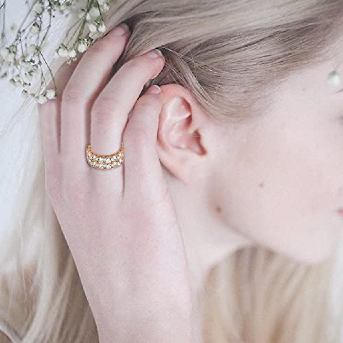 Rings Boys Engagement Round Cut Zircons Women Wedding Rings Jewelry Rings for Woman Full Diamond Ladies Ring (Gold, 11)