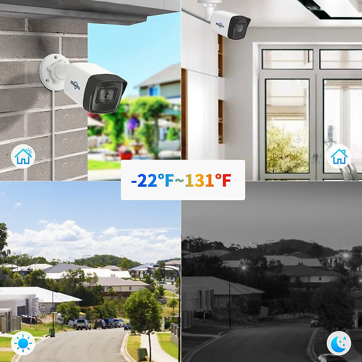 Hiseeu 4K PoE Security Camera, H.265+ 8MP IP Outdoor Camera w/ 1-Way Audio, IP67 Waterproof Exterior Security Camera with SD Slot,100ft Night Vision, Free APP Remote Access, Hikvision DS-2CD2085G1-I