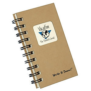 Vacation, The Travelers Journal - MINI Kraft Brown with Hard Cover (prompts on every page, recycled paper, read more...)
