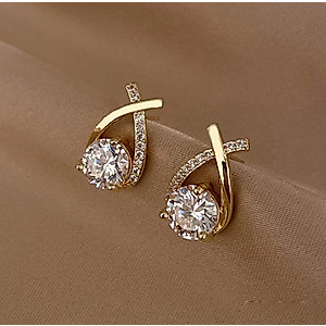 Gold Korean Style Cross Stud Earrings | Fashion Jewelry | For Women and Girls