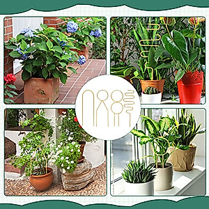 Zopeal 10 Pcs Small Metal Trellis for Potted Plants 15.7 Inch Gold Trellis Stackable Plant Support Stakes for Garden Climbing Houseplants Indoor Outdoor Monstera Flowers Hoya