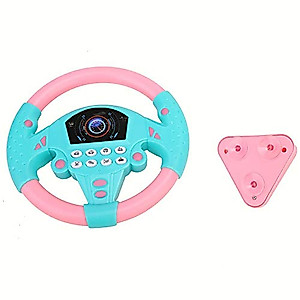 Garosa Simulated Driving Controller 21 x 3.5 x 21cm Co-Driver Simulated Steering Wheel Educational Music Toy for Children Kids 4 5 6 Years Old ( Blue)