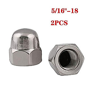 EPMANN Hex Acorn Nut UNC 8#, 10#, 1/4", 5/16", 3/8" 304 Stainless Steel Hexagon Decorative Semicircle Cap Cover Nuts Dome Nuts (Color : 5/16''-18 2pcs)
