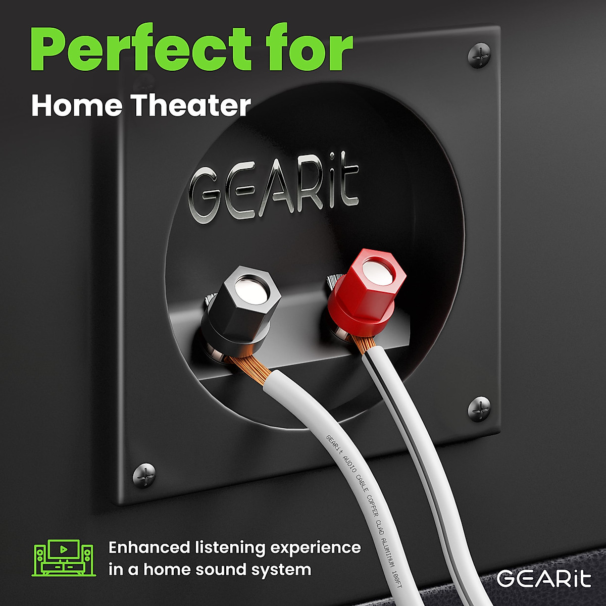 12AWG Speaker Wire, GearIT Pro Series 12 AWG Gauge Speaker Wire Cable (50 Feet / 15.24 Meters) Great Use for Home Theater Speakers and Car Speakers White
