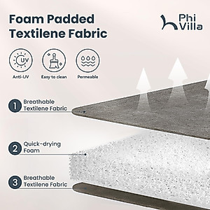 PHI VILLA Swivel Outdoor Chairs Set of 4, All Weather Mesh Fabric Patio Dining Chair with Padded Textilene & E-Coating Metal Frame for Deck Lawn Garden