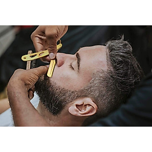 G4 Professional Straight Edge Razor for Men with 100-Pack Replaceable Derby Blades Barber Single Blade Shaving Razor -navajas para barbero