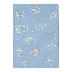 Letts of London Zodiac Weekly/Monthly Planner, 12 Months, January to December, 2024, Sewn Binding, A5 Size, 8.25" x 5.875", Multilingual, Sky (C082296-24)