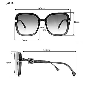 Jessica Simpson Womens J6112 Oversized Square Sunglasses With 100% Uv Protection. Glam Gifts For Her, 64 Mm, Black, 64 Mm US