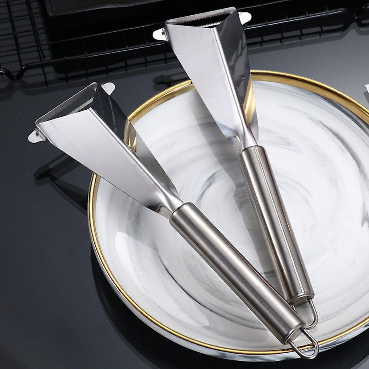 Fruit Carving Knife, Stainless Steel Fruit & Vegetable Cutter Knife, Multi-purpose V Shape Fruit Carving Peeler Tool, Mold Carving Tool Accessories for Home Kitchen DIY Food Platter Tray Decoration