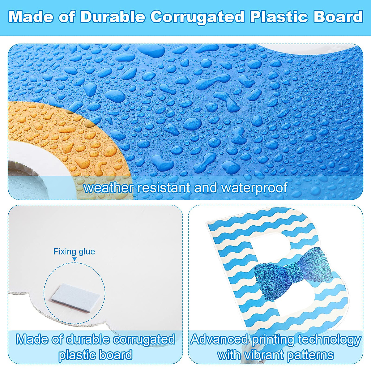 Large Baby Shower Yard Sign It’s a Boy Blue Yard Signs with Stakes 16 Inch Tall Baby Boy Lawn Sign Gender Reveal Outdoor Decoration Welcome Home Newborn Announcement Sign for Party Decorations,11 PCs