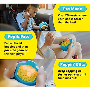 Pop It! Pro - The Original Light Up, Pattern Popping, Pop It! Game from Buffalo Games,Blue and Yellow