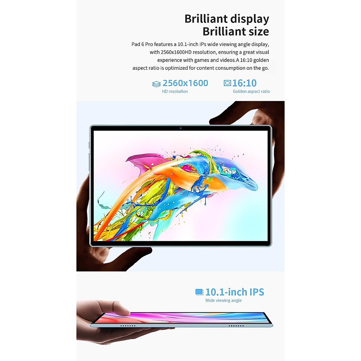 2023 Global Version Pad 6 Pro 12gb ram 512gb ROM Touch Tablet Android 13 Snapdragon 870 10 Core Tablet PC 5G WiFi Dual SIM Card Grey add Keyboard / 10GB 256GB