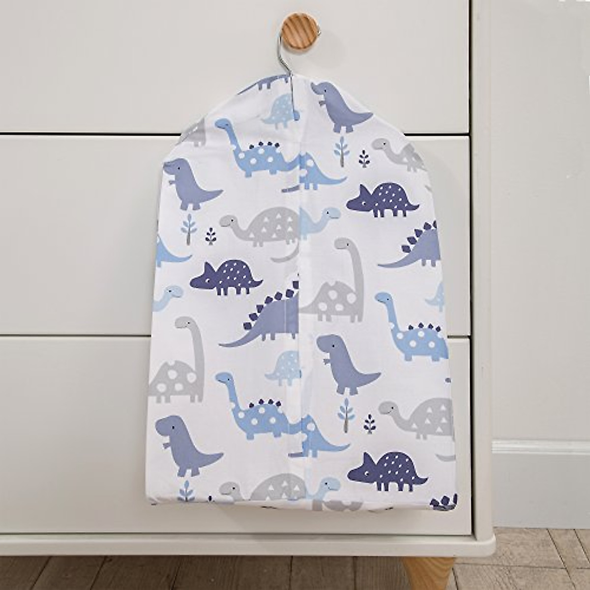 Bedtime Originals Roar Dinosaur Diaper Stacker, Blue/Gray/White