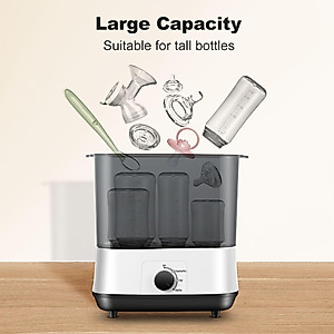 AMZBABYCHEF Baby Bottle Ste-rilizer, 3-in-1 Bottle Ste-rilizer, Easy One-Dial Control Electric Steam Bottle Dryer for Baby Bottles, Baby Stuffs & Breast Pump Accessories