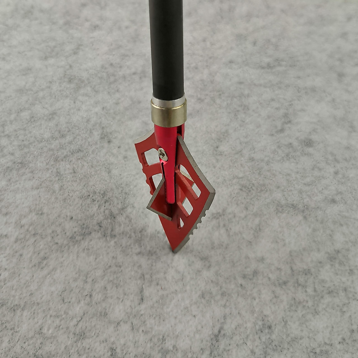 AMEYXGS Broadheads 125 Grain Archery Hunting Arrowheads for Compound Bow Crossbow Fixed Blade 4 Blade broadheads(RED 2)