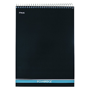 Mead Cambridge Notebook, Wirebound Notepad, Stiff-Back, 8.5 x 11 inches, White, 6 Pack (59882)